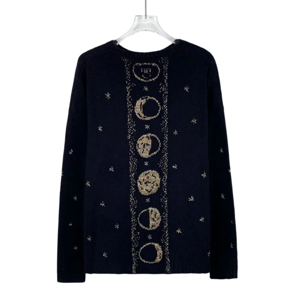 Dior | Sweaters | Ew243 Christian Dior Navy Blue Moon Starry Sky ...